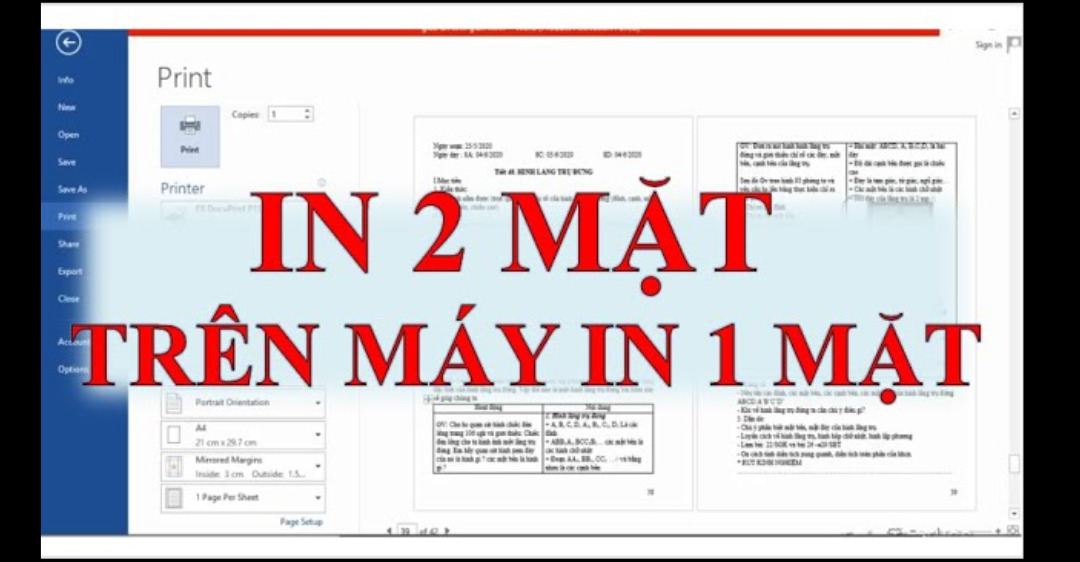 Hướng dẫn nhanh cách in 2 mặt trên máy in 1 mặt chi tiết